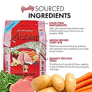 Grandma Lucy's Artisan Dog Food, Grain Free and Freeze-Dried - Artisan Pork, 3Lb Bag
