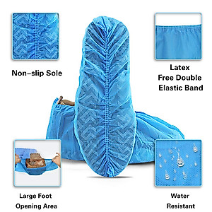 Disposable Boot & Shoe Covers 200 Pack (100 Pairs) Non-Slip, Durable, Indoor Protect Your Home, Floors and Shoes