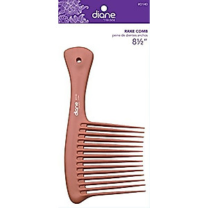 Diane RakeRage Comb BoneBlack, Hair Detangler Brush, 1 Count - Effortlessly Untangles Knots for Thick, Thin, Straight or Wavy Hair
