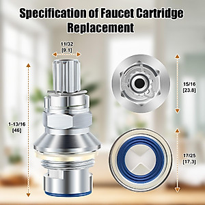 Enhon 2 Pack Ceramic Disc Cartridge Replacement for 910-9000, Compatible with Price Pfister Hot & Cold Ceramic Valve, For Use on Two Handle Lavatory and Kitchen Faucets, 12 Point Broach