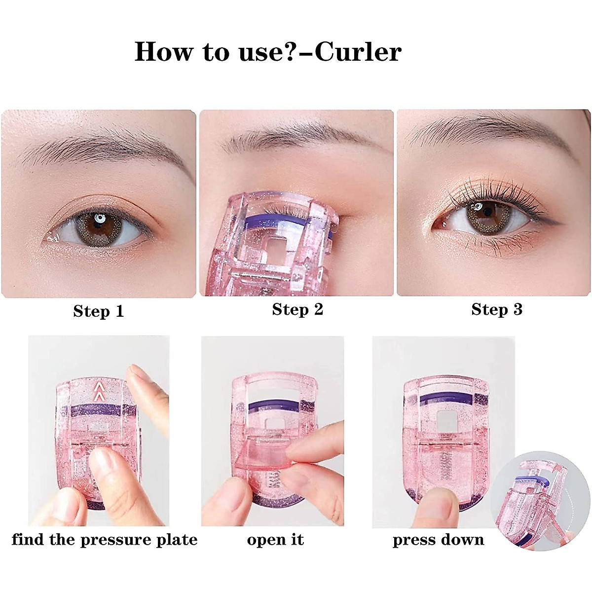 Eyelash Applicator Tool-Eyelash Curlers Lash Clip Separator Curler for Make Up Application Kit (Pack of 2)