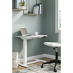Signature Design by Ashley Lynxtyn Adjustable Height Side Desk, 28"W x 16"D x 26/41"H, Black