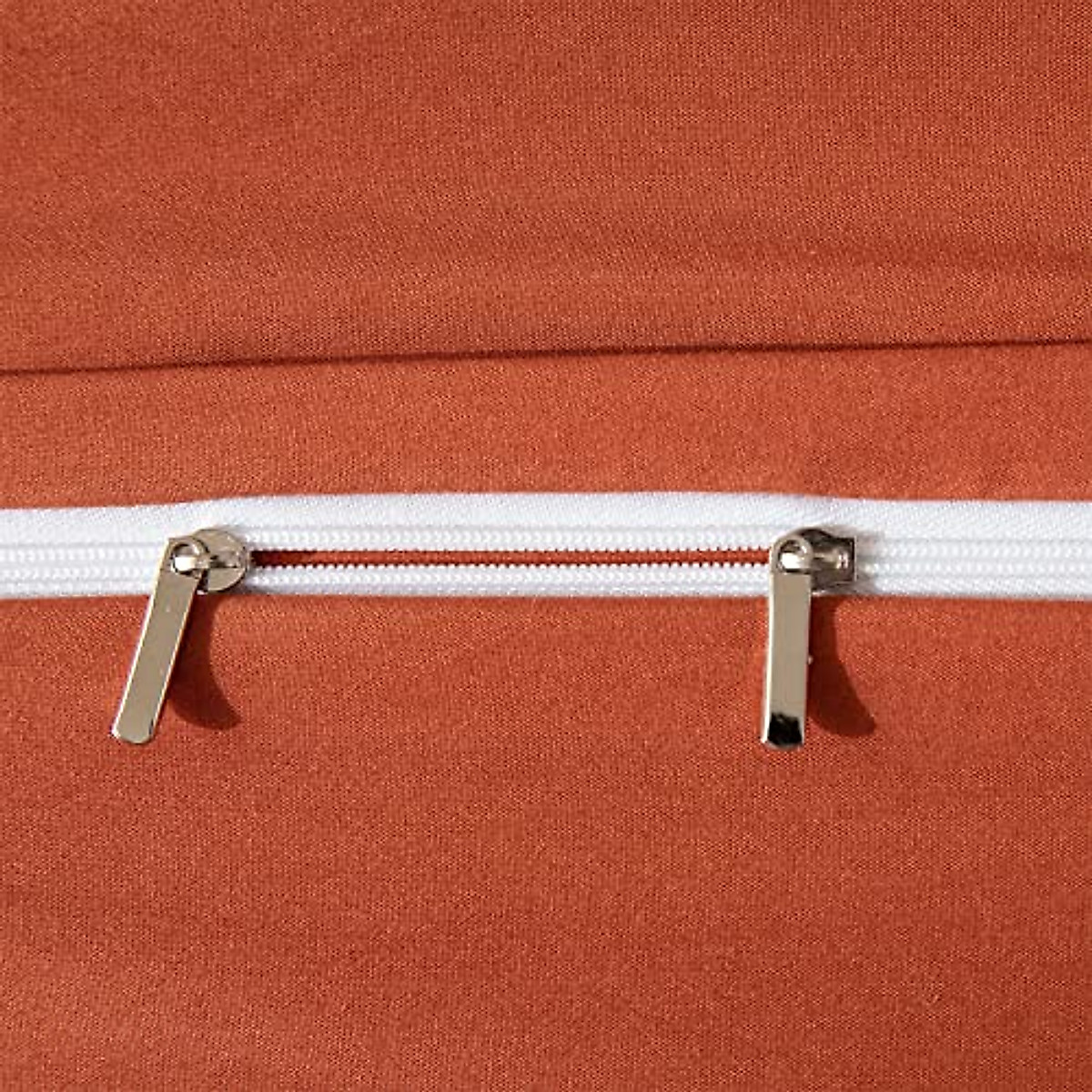 Burnt Orange Duvet Cover King, 100% Washed Microfiber Pink Bedding Set 3 Pieces Duvet Cover, 1 Duvet Cover with 2 Pillowcases, with Zipper Closure, Ultra Soft Feel Natural Wrinkled (Burnt, King)