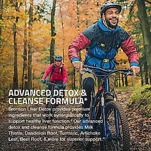 Bronson Liver Detox Advanced Detox & Cleansing Formula Supports Health Liver Function with Milk Thistle, Dandelion Root, Turmeric, Artichoke Leaf & More, Non-GMO, 60 Vegetarian Capsules