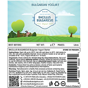 Bulgarian Yogurt Starter (Makes 8 Gal / 30 L )