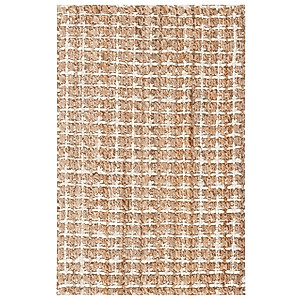 SAFAVIEH Natural Fiber Collection Accent Rug - 3' x 5', Natural, Handmade Boho Farmhouse Woven Jute, Ideal for High Traffic Areas in Entryway, Living Room, Bedroom (NF187A)