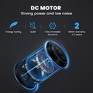 alescu Black Ceiling Fans with Lights - Outdoor Ceiling Fan with Remote/APP Control, 52 Inch Modern Ceiling Fan for Patio, Bedroom Living Room