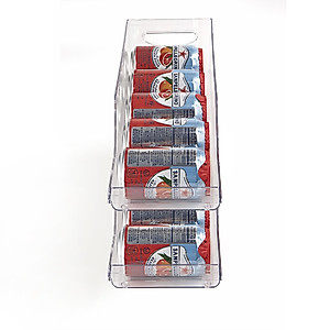 Mind Reader Pop/Soda Can Dispenser Storage Organizer Bin for Kitchen Pantry, Countertops, Cabinets, Refrigerator 2 Pack , Clear