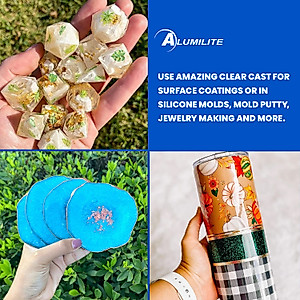 Alumilite Amazing Clear Cast [0.5 gal A + 0.5 gal B(1 Gallon) 2 Part Liquid Kit] High-Gloss Plastic Finish | Multi-Purpose Epoxy Resin for Casting & Coating Countertop, Wood Crafts & Encapsulation Art