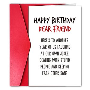 GYYsweetus Happy Birthday Card for Best Friend, Coworker Birthday Card, Funny Bday Gift for Classmate Bestie Men Women Him Her Cousin Brother (Laugh at Our Own Jokes)