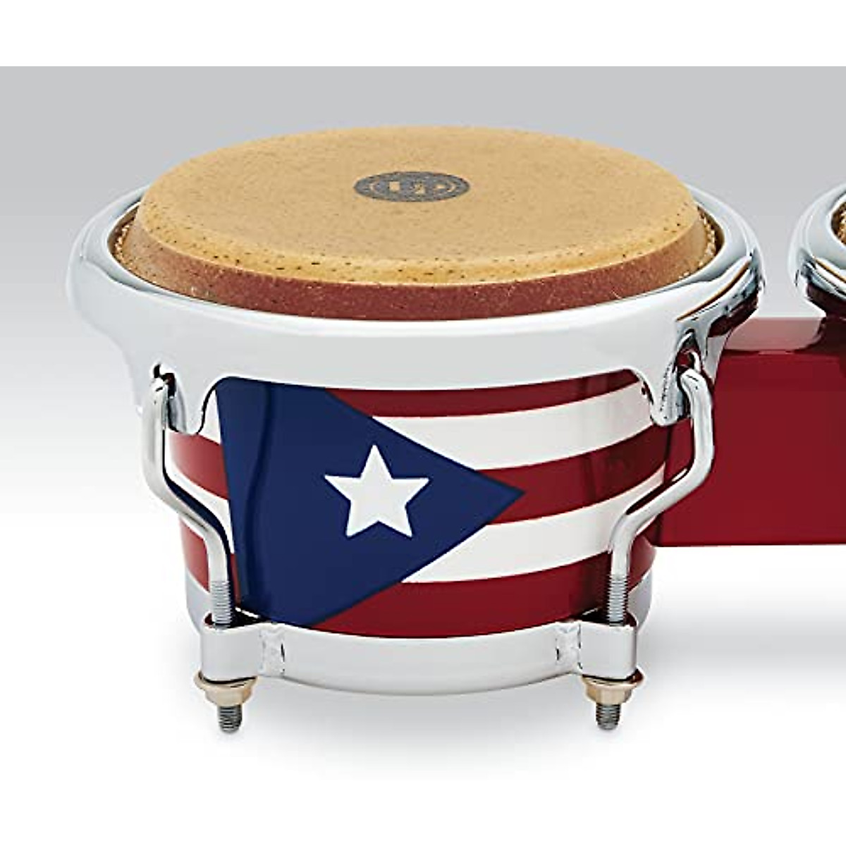 Latin Percussion LPMC Mini Tunable Puerto Rican Flag Wood Bongos (LPM199-PR)