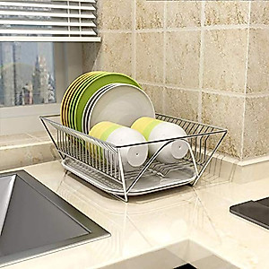 STRAW Single-layer Drain Bowl Rack,Rack Set Dish Drainer Drain Board and Utensil Holder Simple Easy to Use