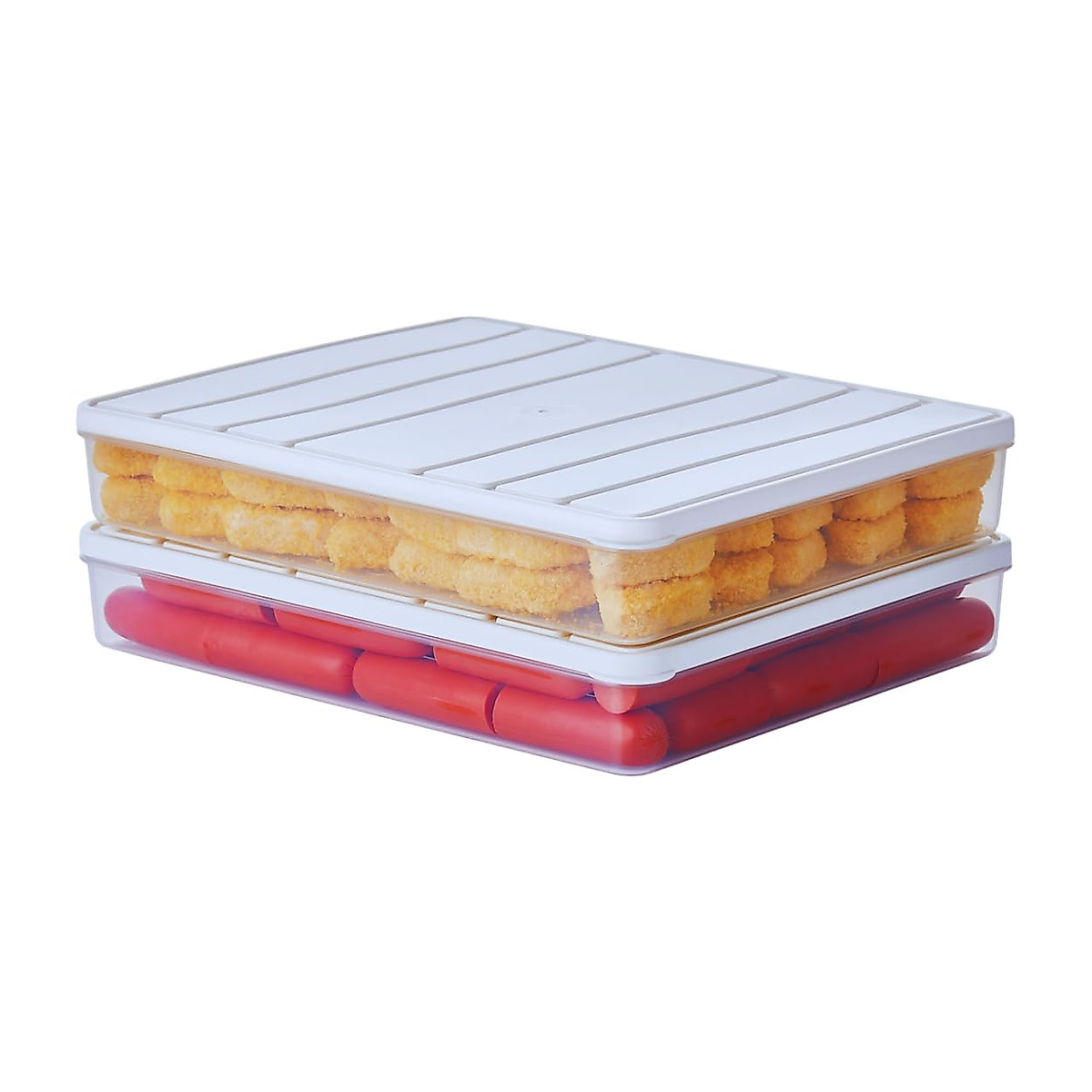 Selka Home - Airtight Food Storage Containers with Lids, Refrigerator Organizers and Storage, Nora 2 Piece - Large Size 76 Oz (2,25 Liter), Ecru