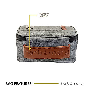 Herb & Mary Trendy Accessories Bag 7" x 4" x 3.25" Storage Case with Carbon Lining | Travel Size Organisation | Integrated Combination Lock