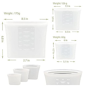 Bongpuda Silicone Ziplock Bags Food Storage Organizers, Frozen Veggies Gallon Bags, Reusable Snack Bags For Kids - Fresh Vegetables, Cook, Store, Sous Vide, Or Freeze | Leakproof (Stand-Up Bags 3 Packs)