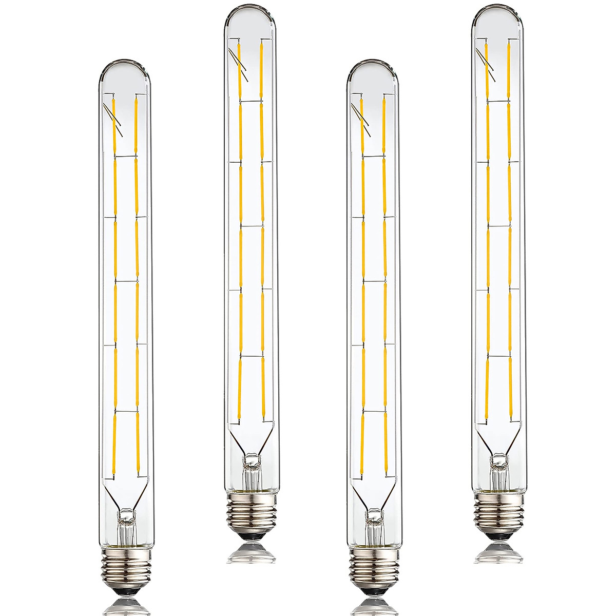 Dimmable Led Tubular Bulb 12W,3000K Soft White,T30 Long Tube Edison Led Vintage Filament Bulb,100W Equivalent,Clear Glass Cover, E26 Medium Base,4-Pack. (11.8in(300mm)-12W)