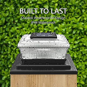 Davinci Lighting Cubed Solar Outdoor Post Cap Lights - 4x4 5x5 6x6 - Bright LED Light for Fence Deck Garden or Patio Posts (4 Pack)