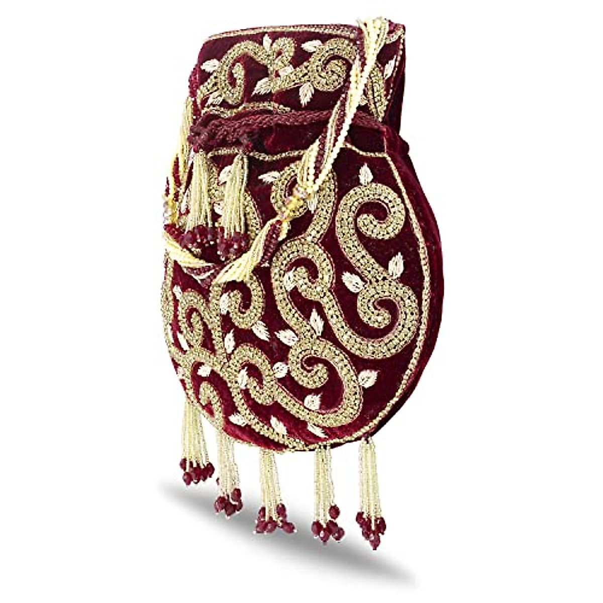 Aheli Potli Bags for Women Evening Bag Clutch Ethnic Bride Purse with Drawstring (P61M)