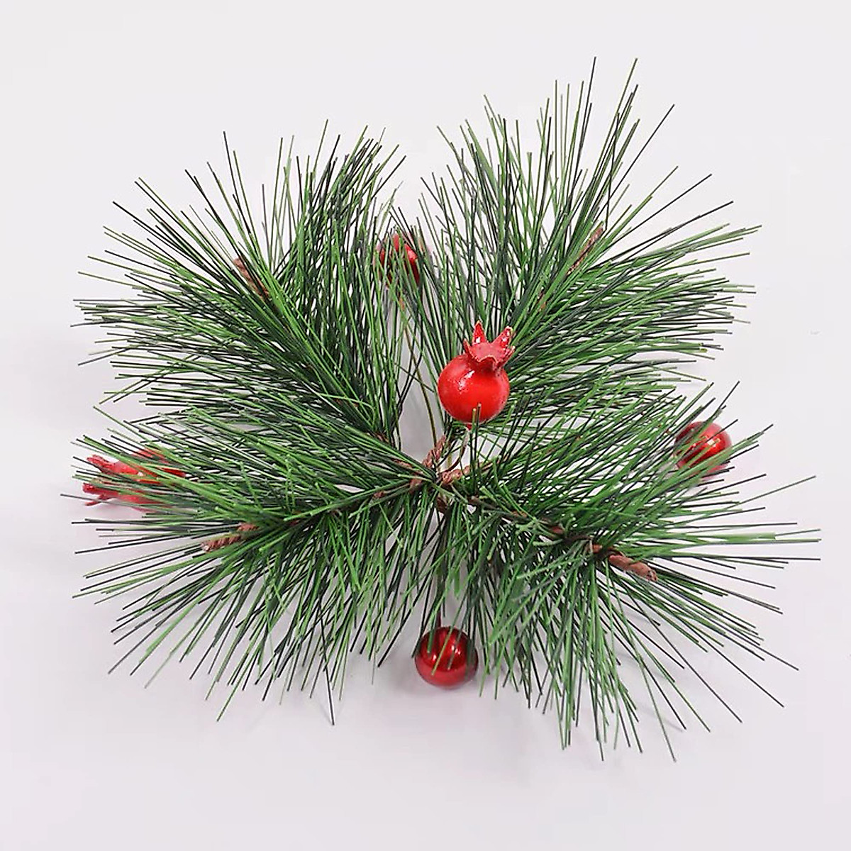 PPXMEEUDC 70 PCS Artificial Green Pine Needles Branches Small Pine Twigs Stems Fake Greenery Pine Pick for Christmas Garland Wreath Embellishing Home Holiday Garden Decoration