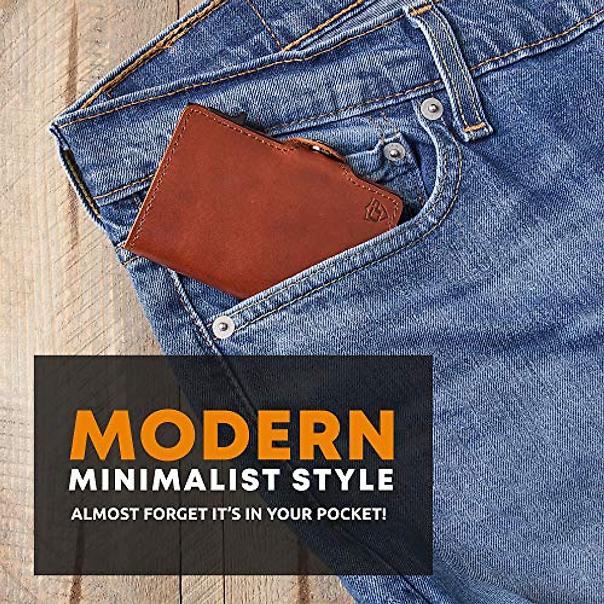 Conceal Plus Wallet for Men, Pop Up Wallet Credit Card Holder - RFID Blocking, Slim Minimalist Credit Card Case (Brown Genuine Leather)