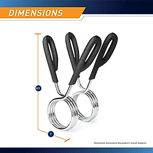 Marcy Fitness Olympic Bar Spring Clip, silver, 2 inch US