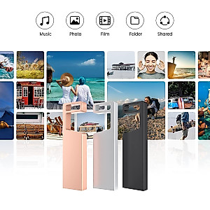 GARMESE 3 Pack 64GB USB Flash Drive 64GB USB 3.0 Thumb Drive High Speed Metal Flash Drive 64GB 3.0 (3 Colors: Black Gold Silver)