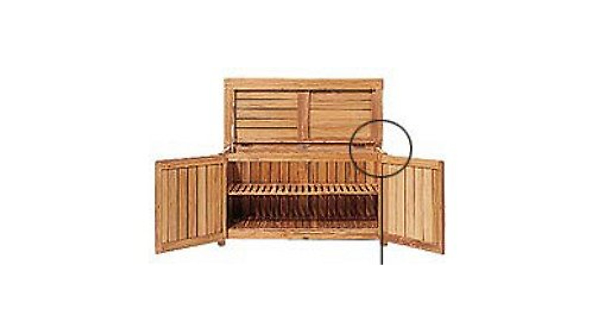 TeakStation Teak Wood Outdoor Storage Chest - Weather Resistant