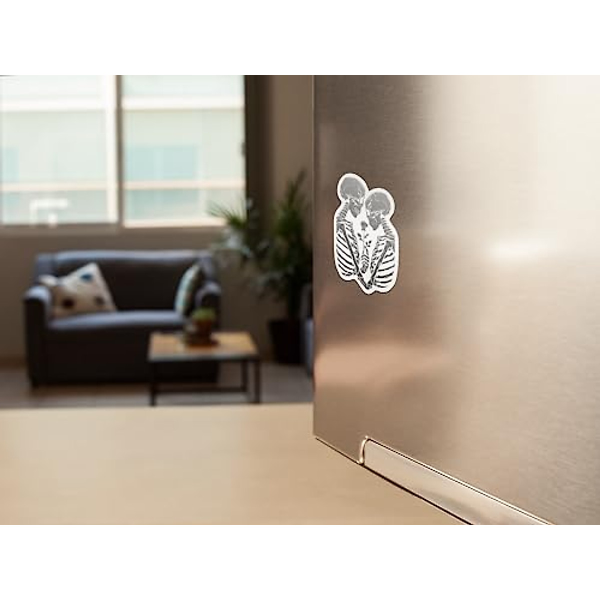 Skull Love Heart Refrigerator Magnet | UV Printed 4-Inch Kitchen Decor Accessory Featuring Stunning Design | Horror Dead Sugar Crossbones Halloween Scary Bones Goth CSM1565