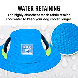 Canada Pooch Cooling Dog Sun Hat - Evaporative Cooling Dog Cap with Breathable Mesh Material for Hot Days, Adjustable Cooling Hat for Dogs Great for Dogs