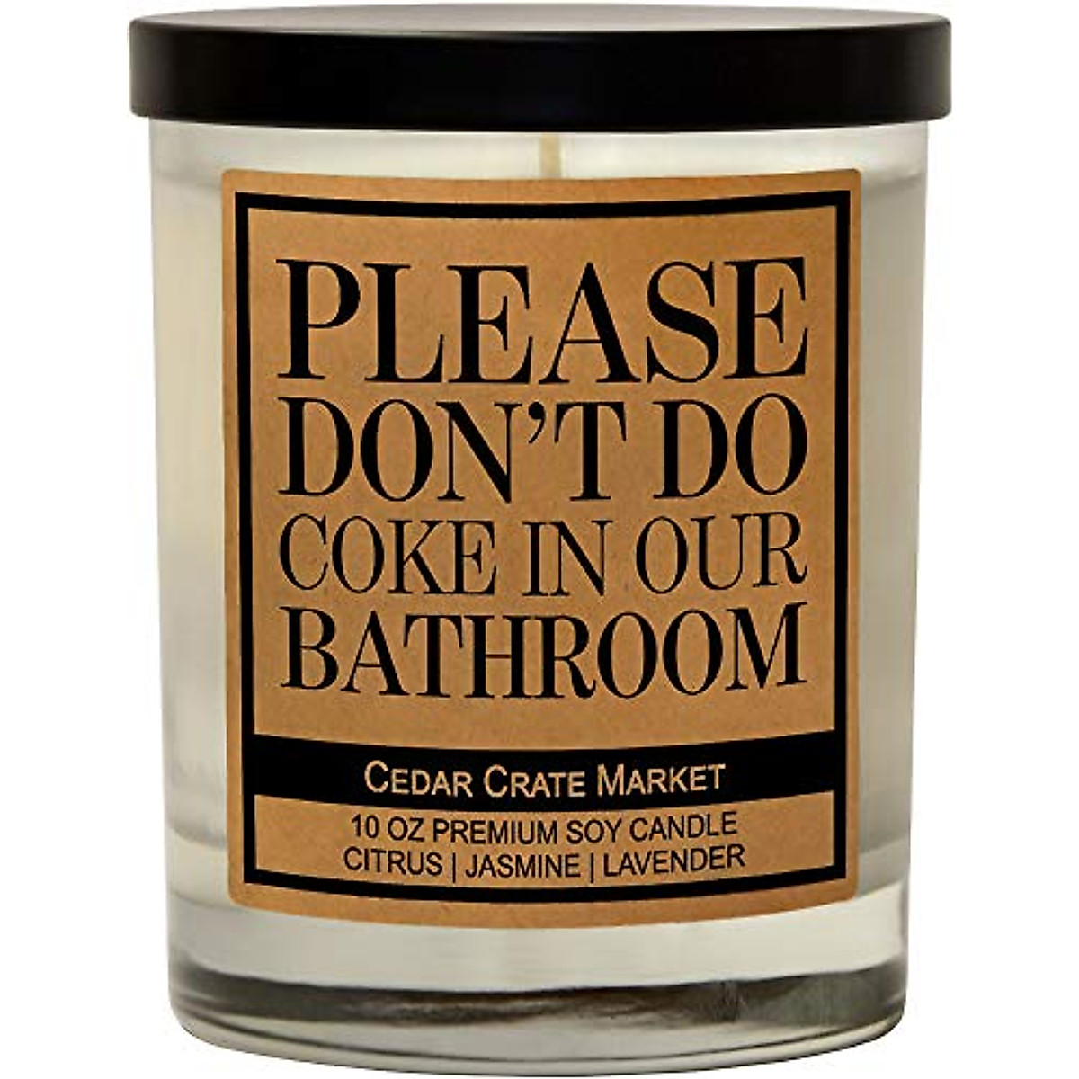 Please Don't Do Coke in Our Bathroom - Funny Candles for Women, Men, Candles for Bathroom, Fun Decorative, Scented, Funny Gifts for Girlfriend, Best Friend, Man, Friendship, Birthday Gifts for Friends