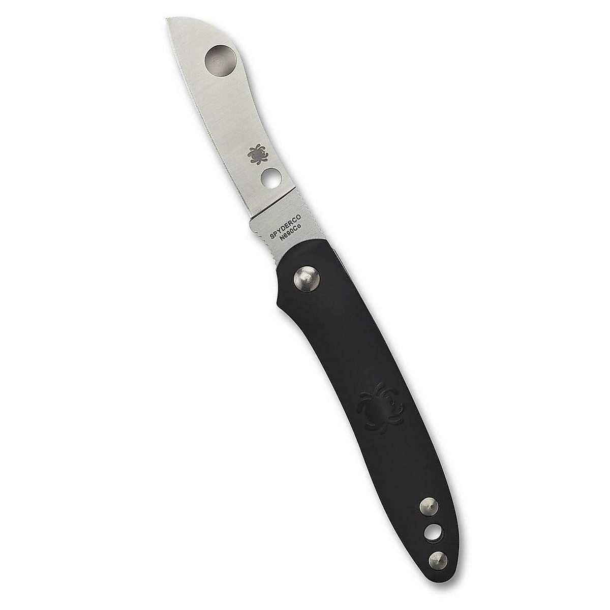 Spyderco Roadie Non-Locking Lightweight Knife with 2.09" N690Co Stainless Steel Blade and Durable Black FRN Handle - PlainEdge - C189PBK
