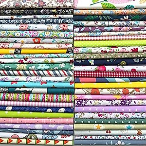 Cotton Quilting Fabric Misscrafts 50pcs 8" x 8" (20cm x 20cm) Craft Supplies Top Fat Quarter Bundles Floral Precut Fabric Square for DIY Craft Patchwork