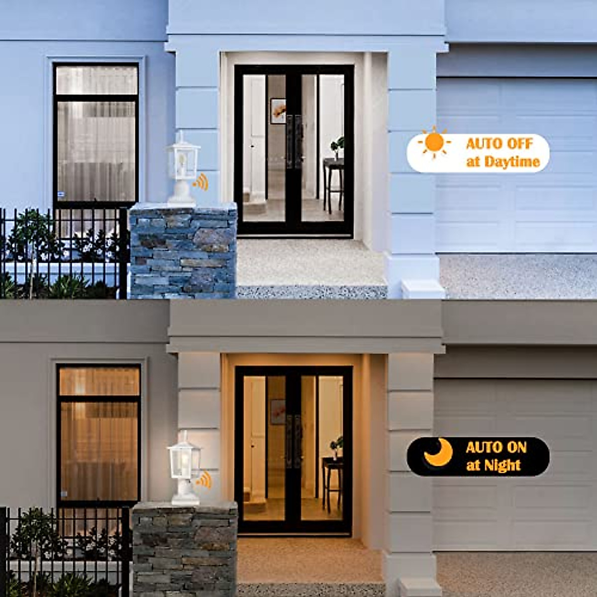 CINOTON Outdoor Post Light Fixture Dusk to Dawn, Exterior Post Lantern Lights IP65 Waterproof with Pier Mount Base, Lamp Garden Post Lights Pole Mount for Patio Pathway Deck Yard Decor Street, White