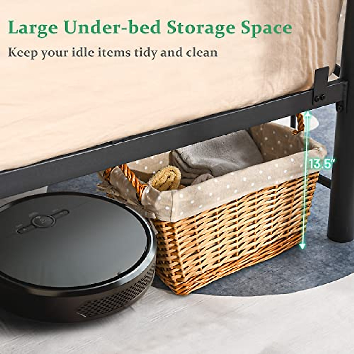 Giantex Metal Bed Frame, Modern Platform Bed with Headboard and Footboard, Heavy-Duty Steel Slat Support Mattress Foundation, Noise Free, Easy Assembly, No Box Spring Needed Frame (Twin Size, Black)