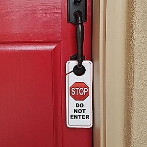 Stop Sign Do Not Enter Plastic Door Knob Hanger Sign