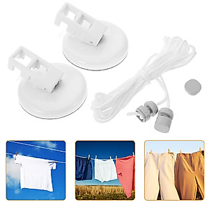 Luxshiny Retractable Clothesline with Suction Cup 5m Plastic Travel Laundry Hanging Line Portable Pull Out Clothes Line Retracting Indoor Drying Washing Line Outdoor Clothing Line Camping