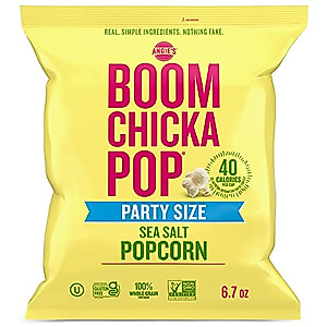 Angie's BOOMCHICKAPOP Sea Salt Popcorn, Gluten Free, Party Size, 6.7 oz.
