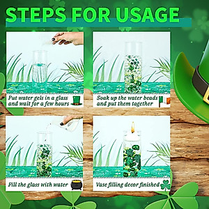 YTTYXGS 4110 Pieces St. Patrick's Day Vase Filler Shamrocks Ornament for Vase Filler Floating Pearls for Vases Floating Candles Centerpiece for St. Patrick's Day Festival Party Table Home Decor