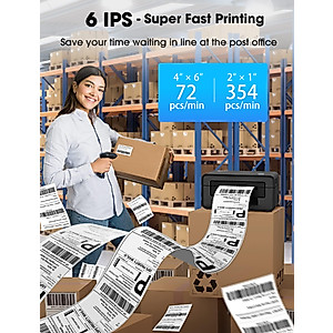 iDPRT Thermal Label Printer SP410 Thermal Shipping Label Printer, 4x6 Label Printer, Thermal Label Maker, Compatible with Shopify, Ebay, UPS, USPS, FedEx, Amazon & Etsy, Support Multiple Systems