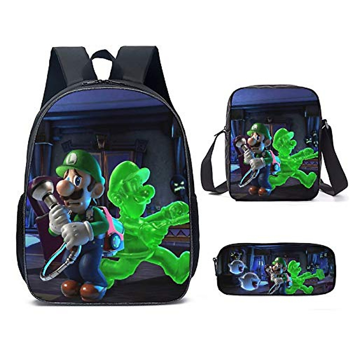 Mylshbest Backpack 3 Pcs Set, Anime Daypack With Shoulder Bag Pencil Case, Travel Bag Bookbag for Boys Girls