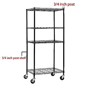 Caster Wheels,Shelf Casters,Set of 4, Shelving Wheels Replacement Wire Shelf Casters,Storage Shelf Casters for Shelf to Replace Wire Shelving  Leveling Feet - Fit Pusalxl Shelf