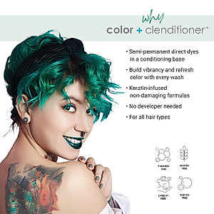 Keracolor Clenditioner EMERALD Hair Dye - Semi Permanent Hair Color Depositing Conditioner, Cruelty-free, 12 Fl. Oz.
