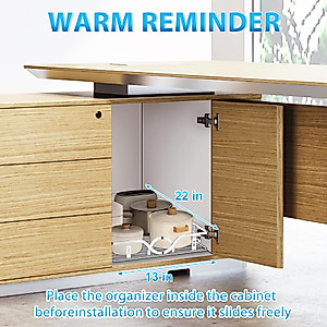 Tksrn Pull Out Cabinet Organizer(12" W x 21" D),Cabinet Drawers Slide Out Shelves for Kitchen,Under Sink Organizer Storage for Cabinet in Home, Pantry, Bathroom（NEED 13" W and 22" D Cabinet）