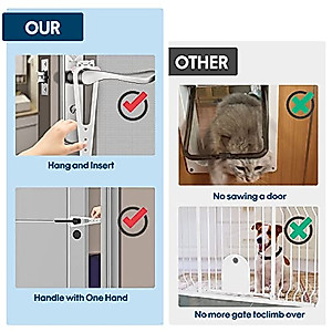 2 Pack Cat Door Holder Latch & Cat Door Stopper. 5 Adjustable Door Strap for Cats to Dog Alternative to Keep Dogs Out of Cat Litter Boxes and Food.No Cut Cat Door Interior Door