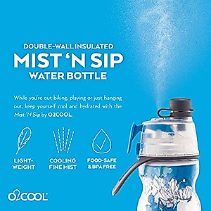 O2COOL ArcticSqueeze Insulated Mist 'N Sip Squeeze Bottle 20 oz., Blue/Blue Splash