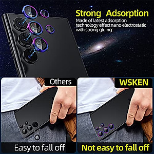 WSKEN for Samsung Galaxy S23 Ultra Camera Lens Protector,[Night Shooting Mode] Scratch Resistant HD Tempered Metal Glass Camera Screen Protector Cover Film Accessories 6.8 Inch,Colorful
