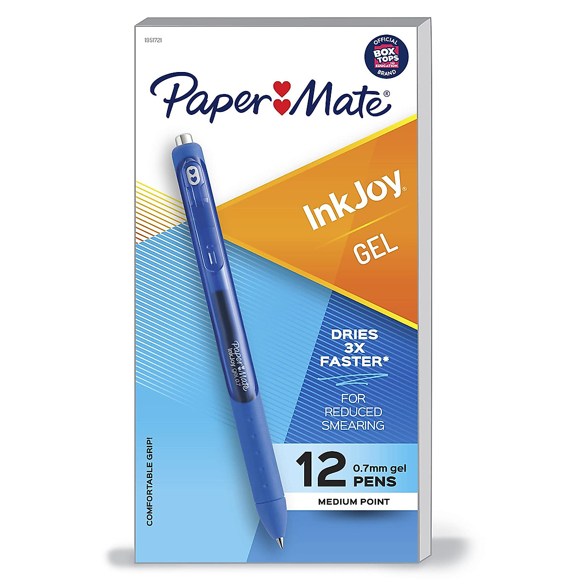 Paper Mate InkJoy Gel Pens, Medium Point, Pure Blue, 12 Count