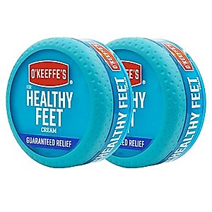 O'Keeffe's for Healthy Feet Foot Cream; Guaranteed Relief for Extremely Dry; Cracked Feet; Instantly Boosts Moisture Levels; 3.2 Ounce Jar; (Pack of 2)