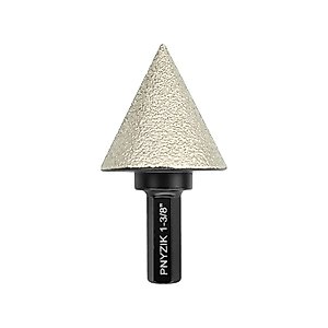Diamond Beveling Chamfer Bit, 1-3/8 Inch (35mm) Hex Shank Diamond Countersink Drill Bits for Existing Hole Trimming Finishing Enlarging, Diamond Cone Tile Bit for Marble Ceramic Granite