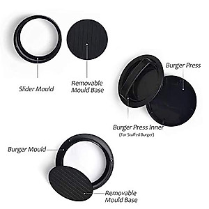 Proigtz Burger Press Patty Maker, Non-Stick Hamburger Patty Maker, 3 in1 Burger Press, Smash Burger Press Suitable for Beef Veggie Bur BBQ Grill BPA Free Dishwasher Safe